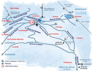 Plan du village Châtel, plan station Châtel